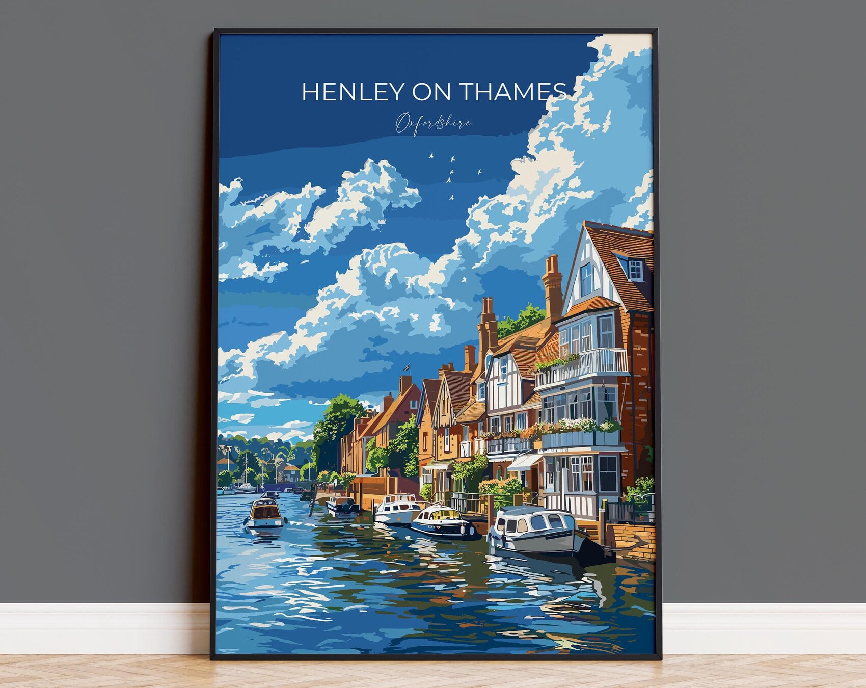 Henley on Thames Poster, Travel Print of Henley, Henley on Thames Art ...