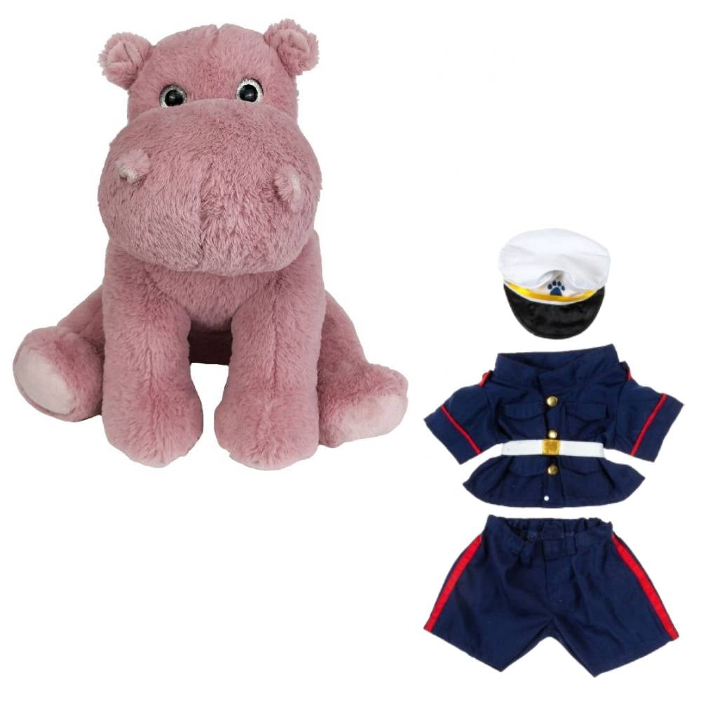 Henley the 16 Inch Hippo Plush in U.S. Marines Dress Blues Adorable ...