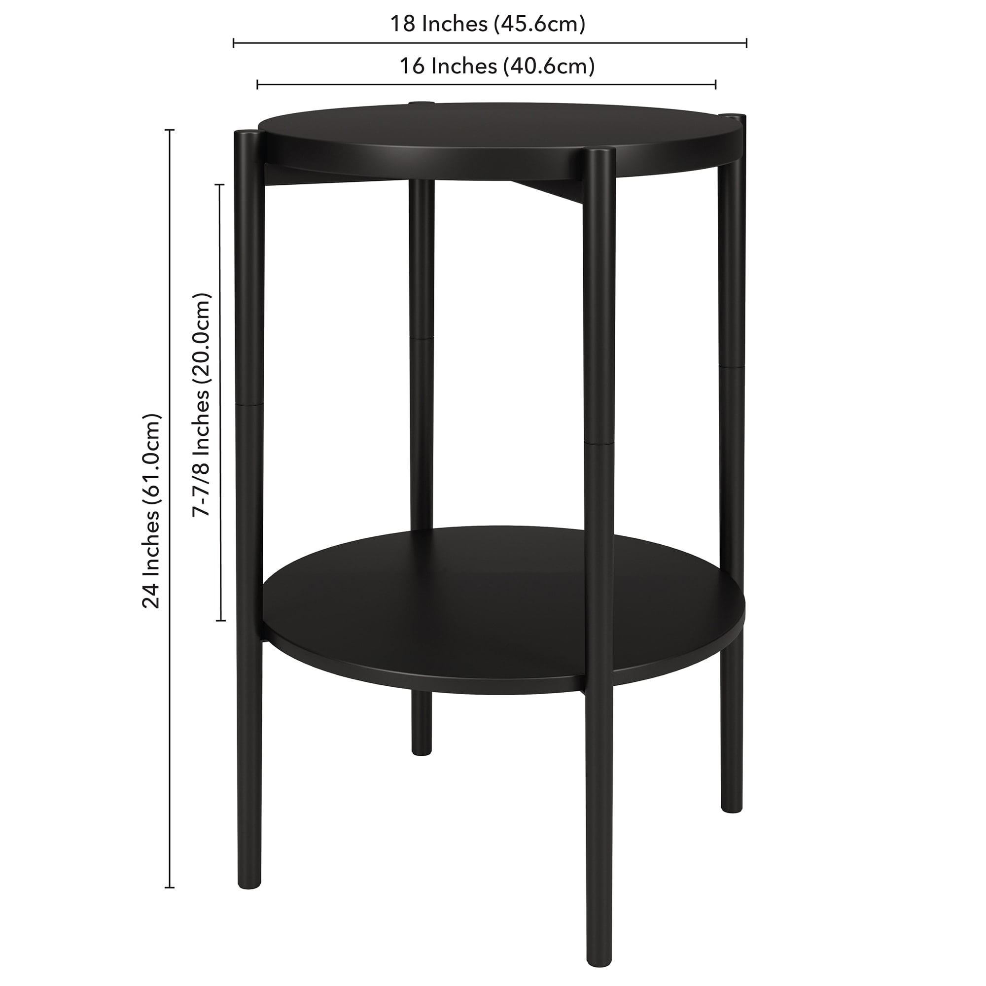 Henn&Hart 18" Blackened Bronze Metal Side Table - Walmart.com