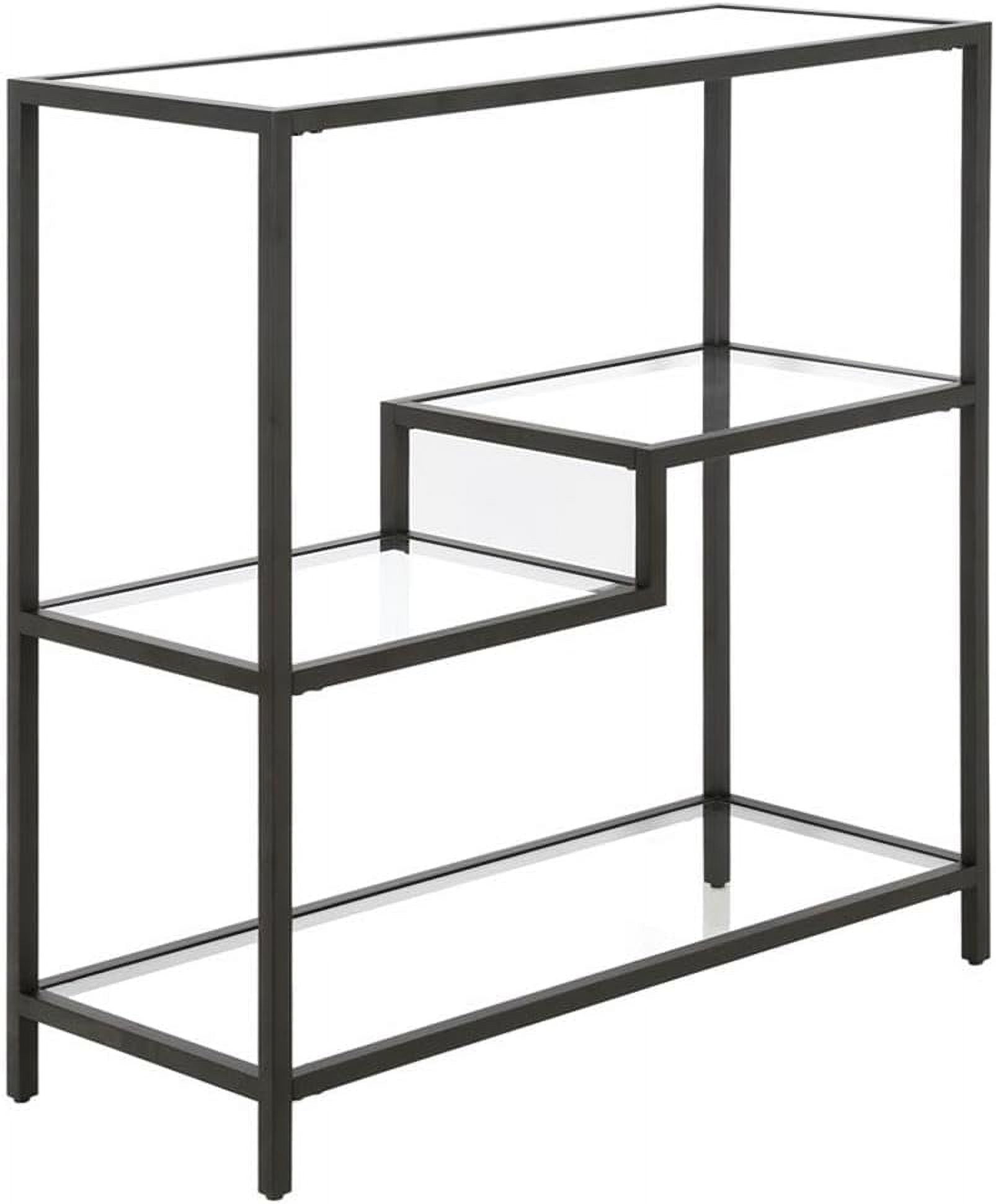 Henn&Hart 36" Tall Rectangular Bookcase in Blackened Bronze, for Home ...