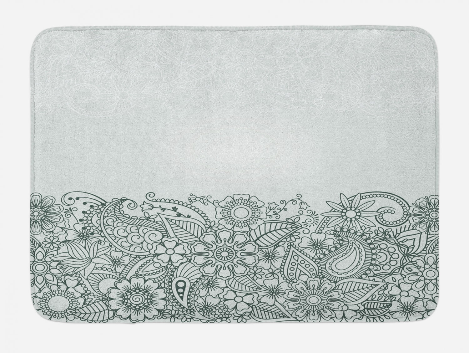 Henna Bath Mat, South Asian Body Paint Design Floral Arrangement with ...