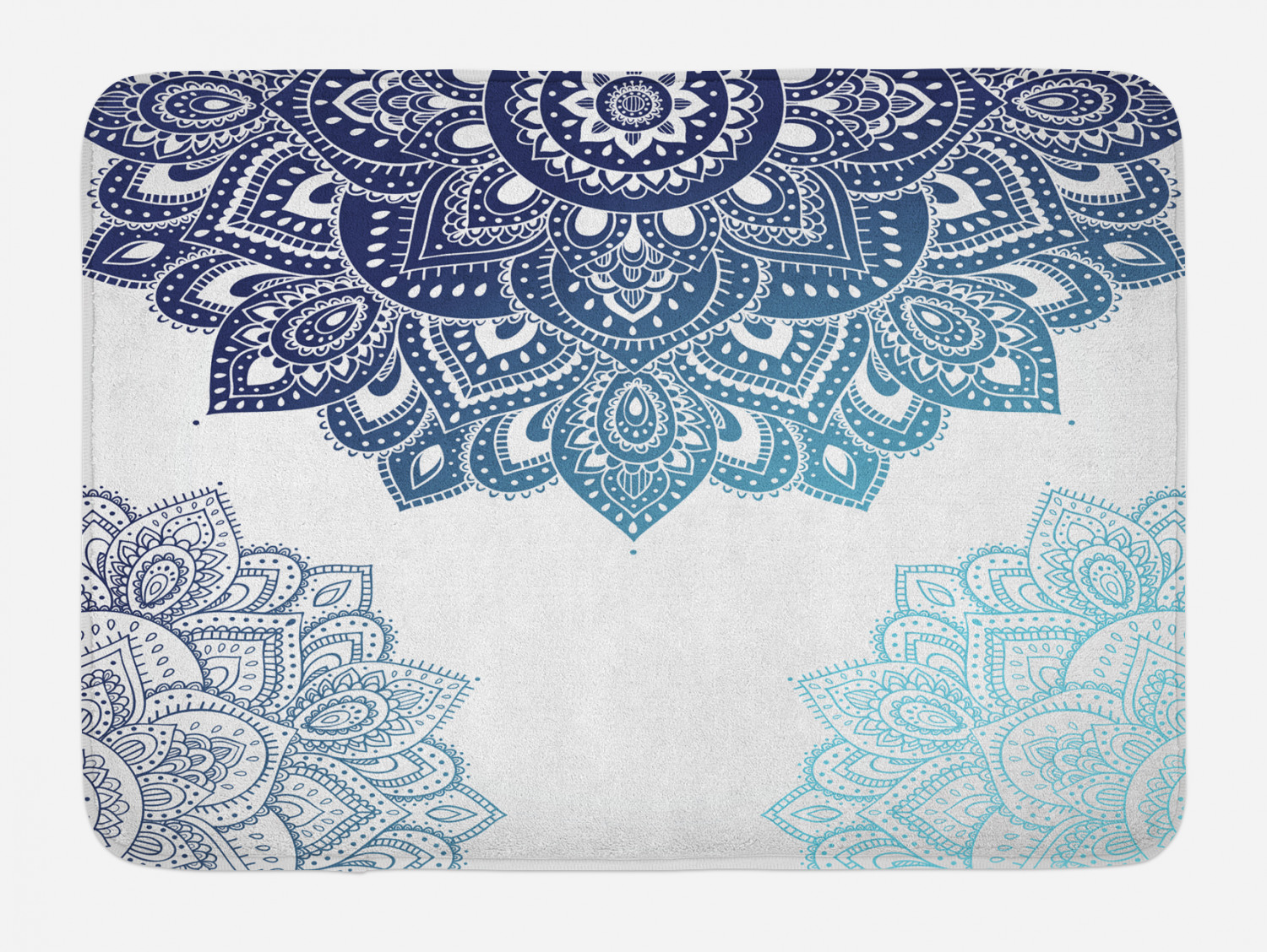 Henna Bath Mat, South Asian Mandala Design with Vibrant Color ...