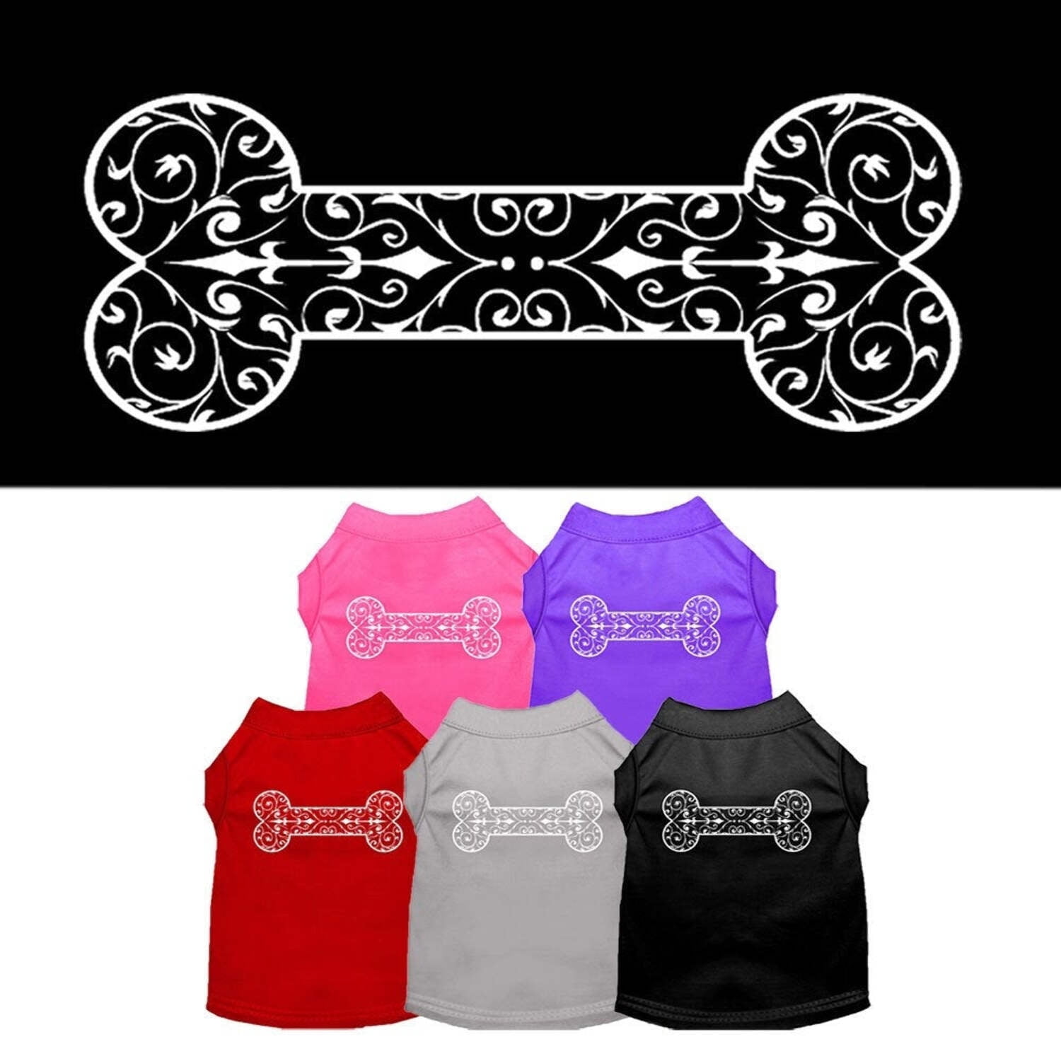 Pet Dog Cat Shirt Screen Printed, "Henna Bone" - Walmart.com