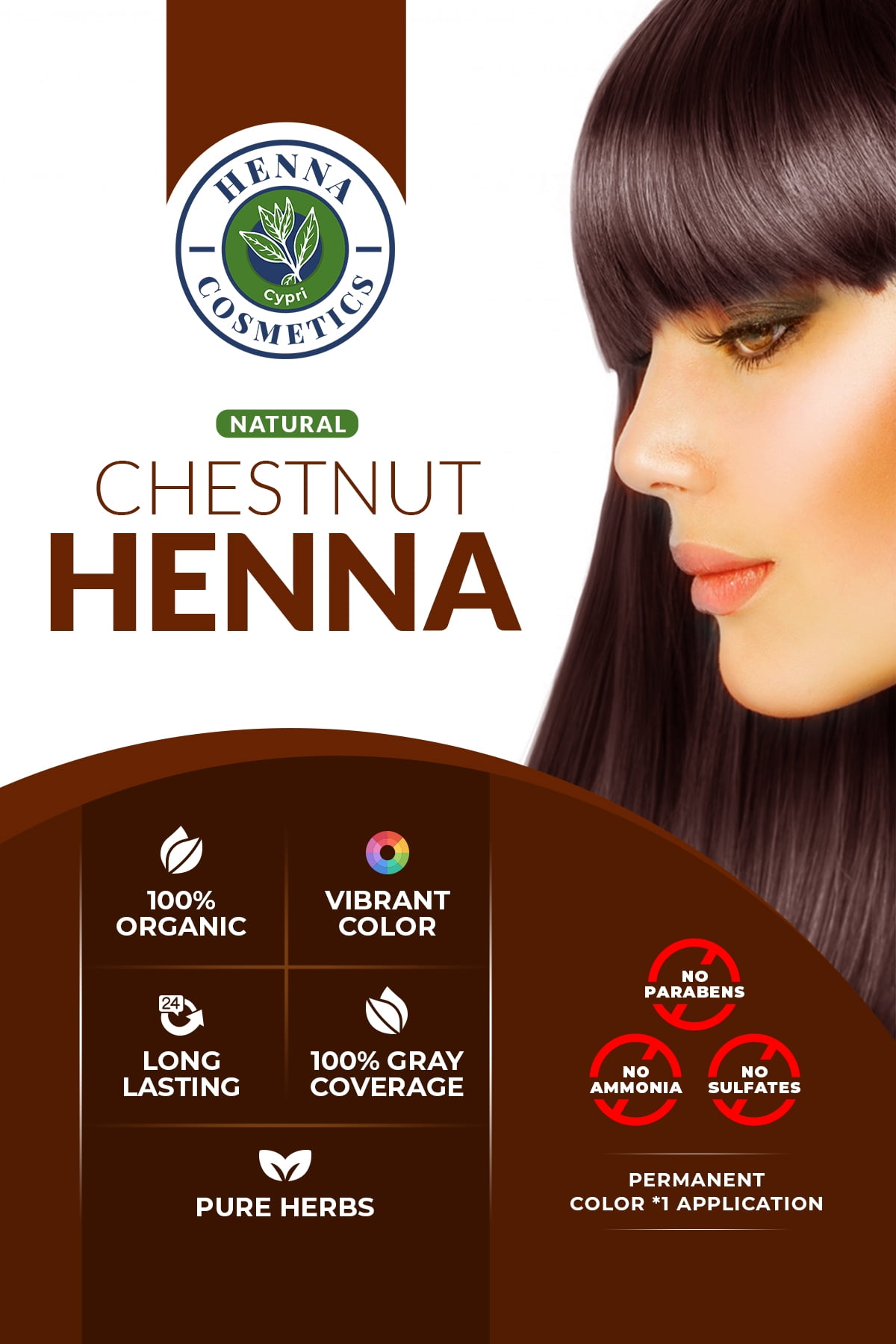 Henna Cosmetics Henna Hair Color & Beard Dye for Men | Chestnut Henna ...