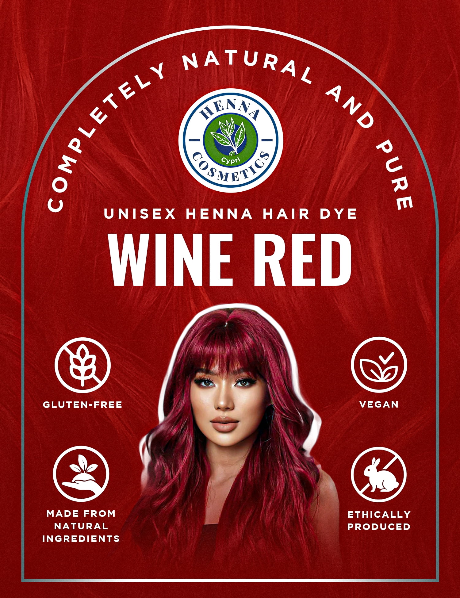 Henna Cosmetics Henna Hair Color & Beard Dye for Men | Wine Red Henna ...