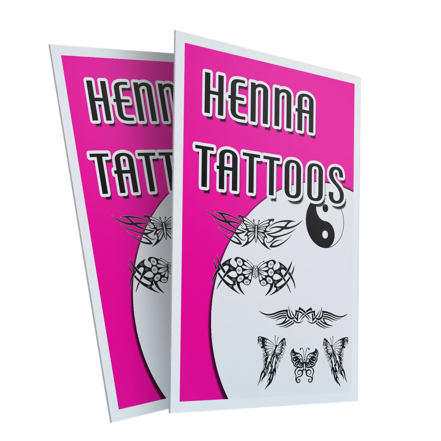 Henna Tattoos (2-PACK) 24" x 36" Plastic Signs | Sign Insert 4mm ...