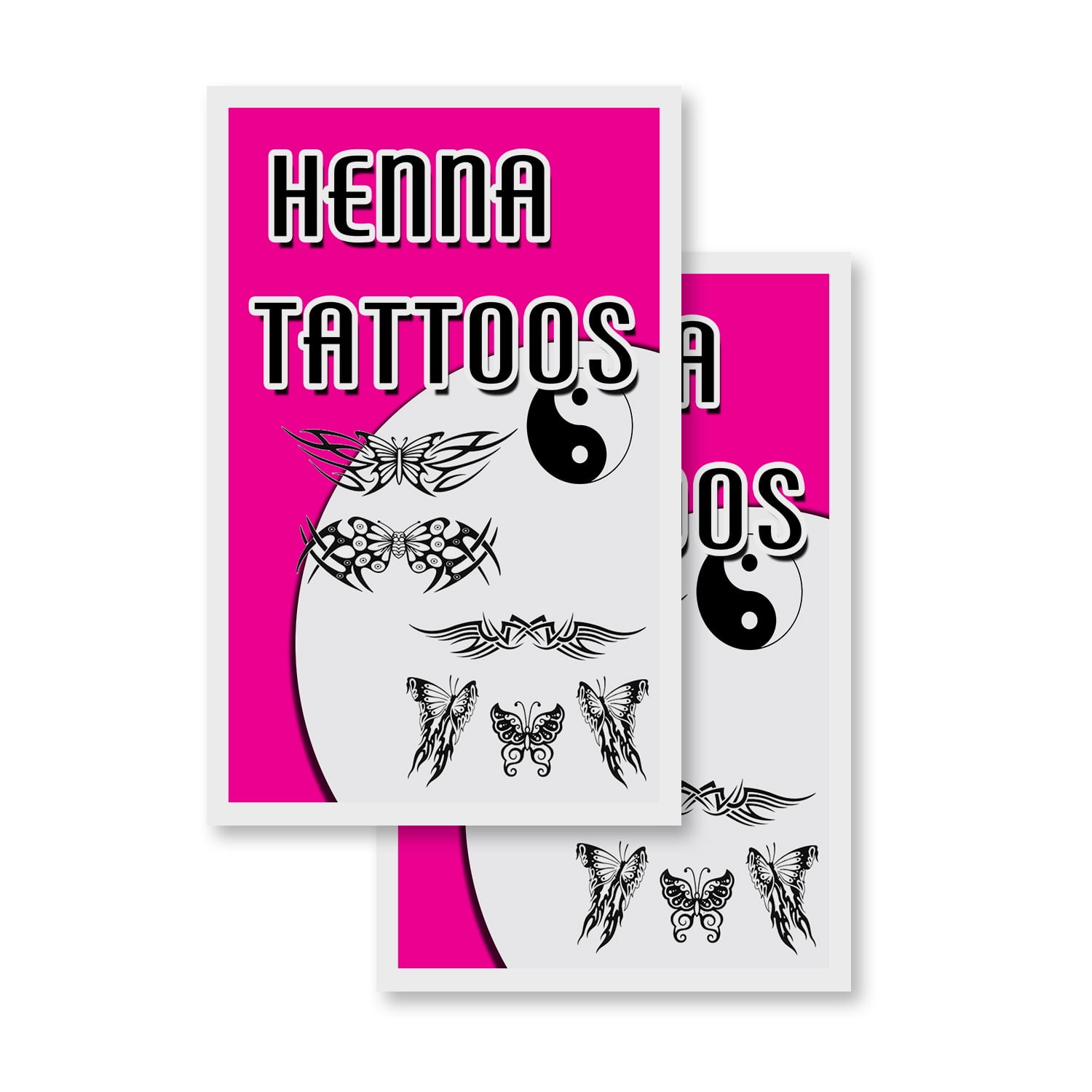 Henna Tattoos (2-PACK) 24" x 36" Vinyl Decals | Sign Insert Peel ...