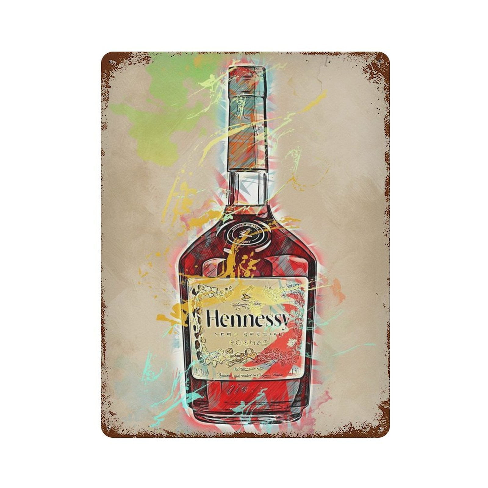Hennessy Alcohol Tin Metal Decorative Wall Paintings - Vintage Artwork ...