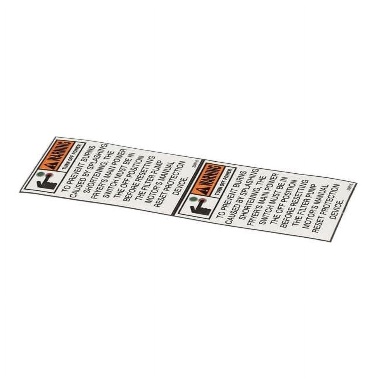 Henny Penny 29816 Genuine OEM Label - Warning, Pump Motor Reset ...