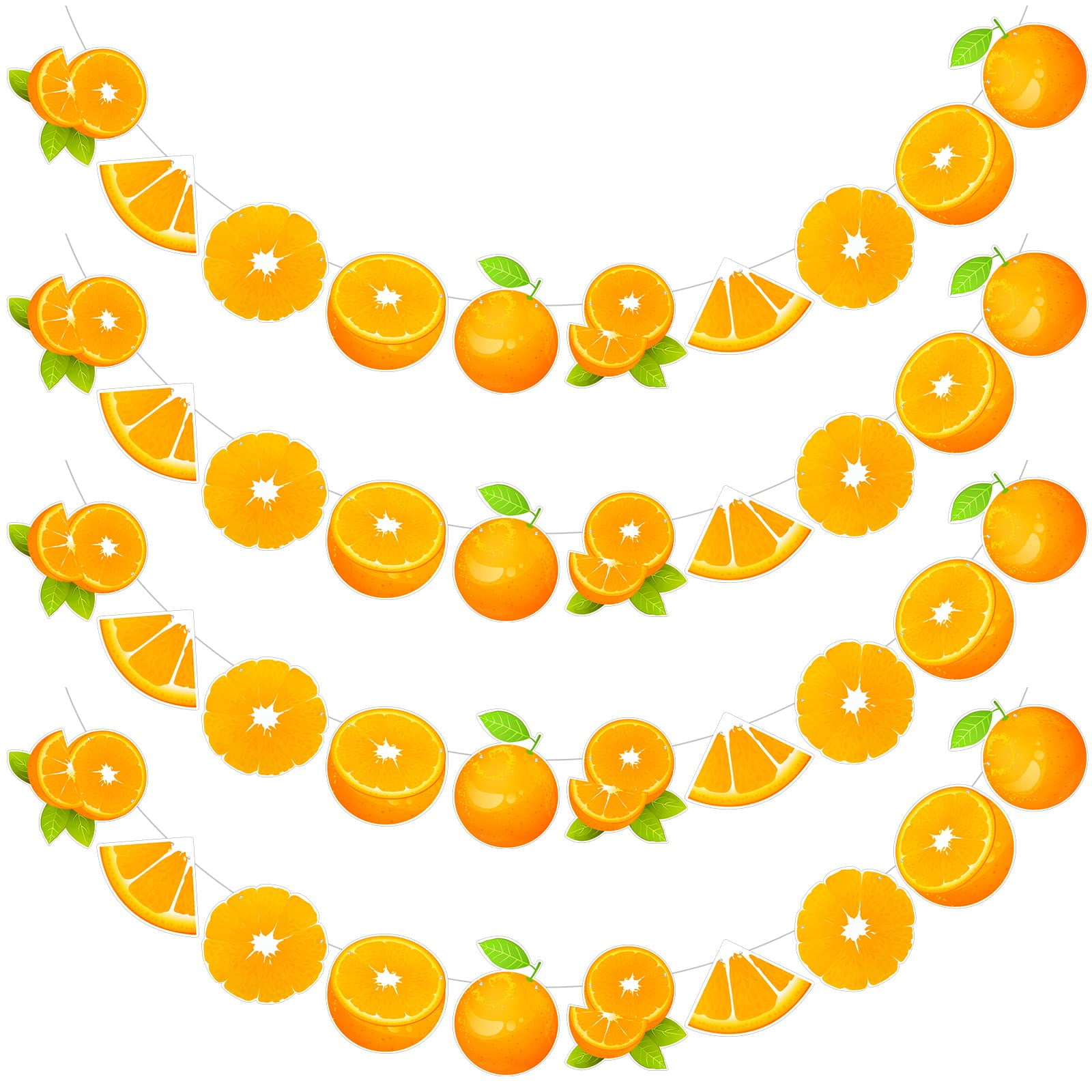 Henoyso 4 Pcs Orange Birthday Banner Orange Party Decorations Citrus ...