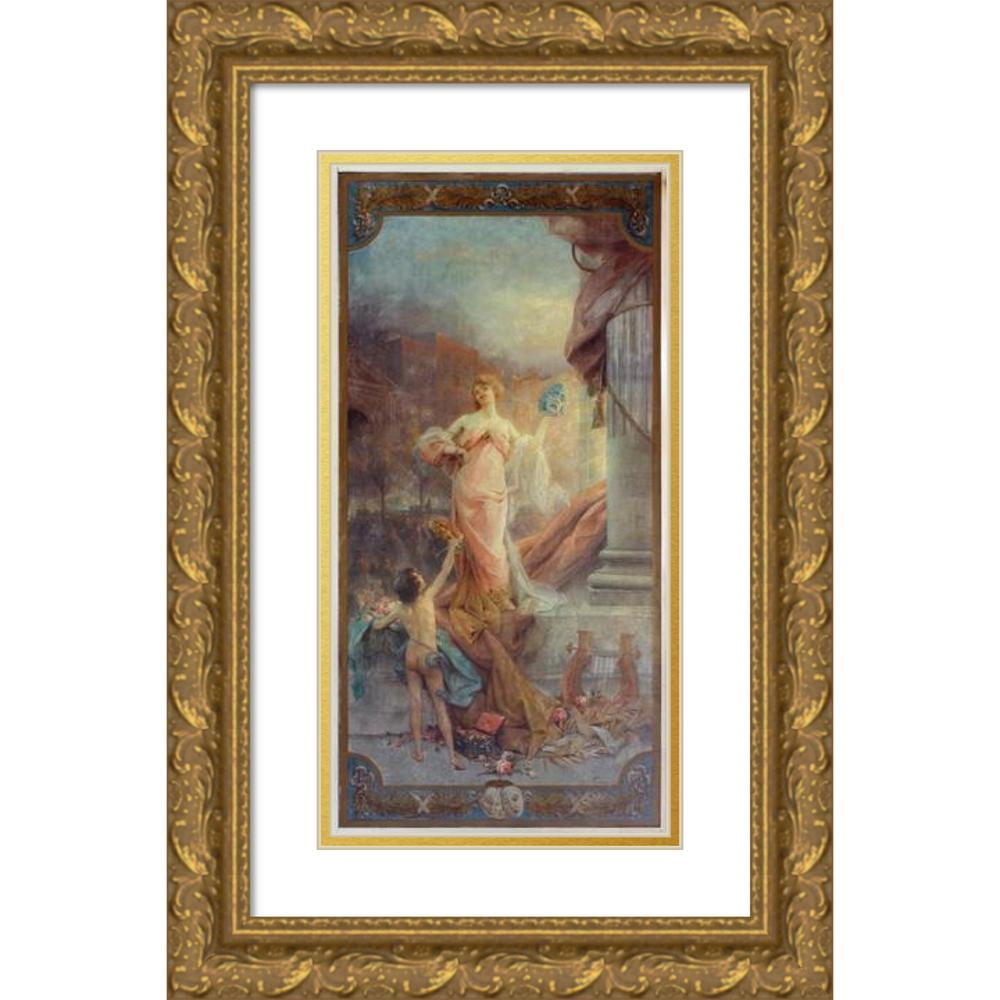 Henri Adrien Tanoux 14x24 Gold Ornate Framed and Double Matted Museum ...