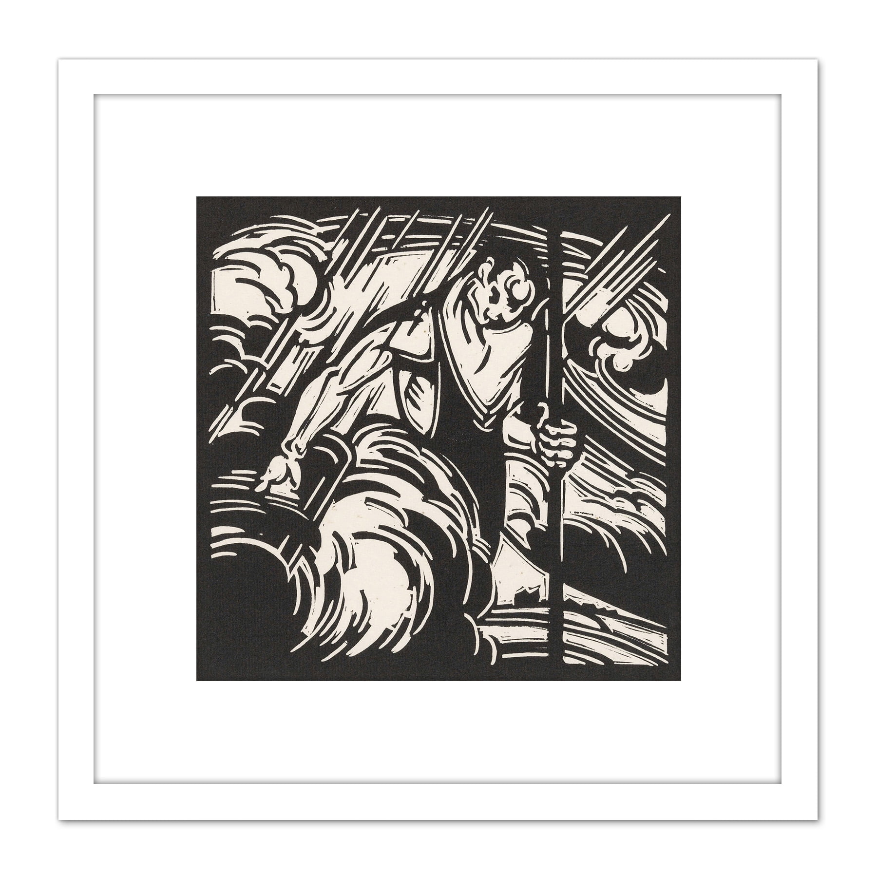 Henri Jonas Personification Storm God Rain 8X8 Inch Square Wooden ...