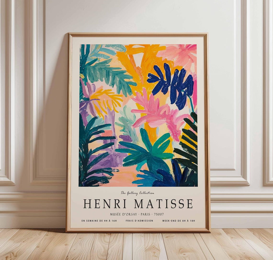 Henri Matisse Abstract Poster, Matisse Decor, Floral Wall Art, Boho ...