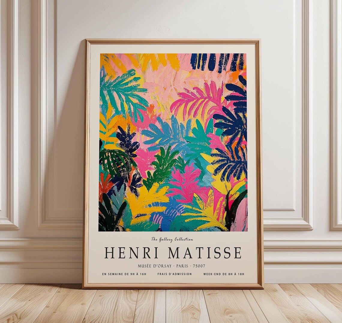 Henri Matisse Abstract Poster, Matisse Decor, Floral Wall Art, Boho ...