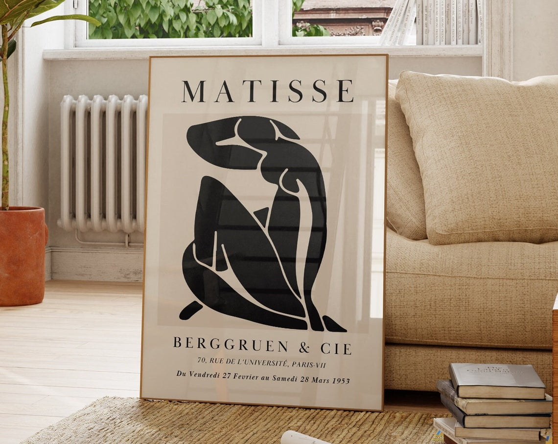 Henri Matisse Abstract Wall Art Black Woman Body Line Modern Room Decor ...