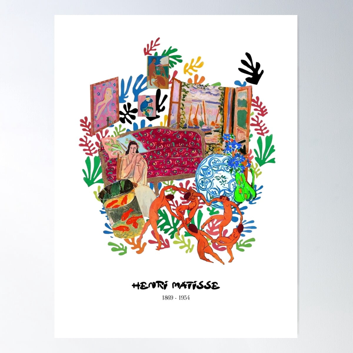 Henri Matisse Art Collage Poster Wall Art, Modern Wall Decor For Living ...