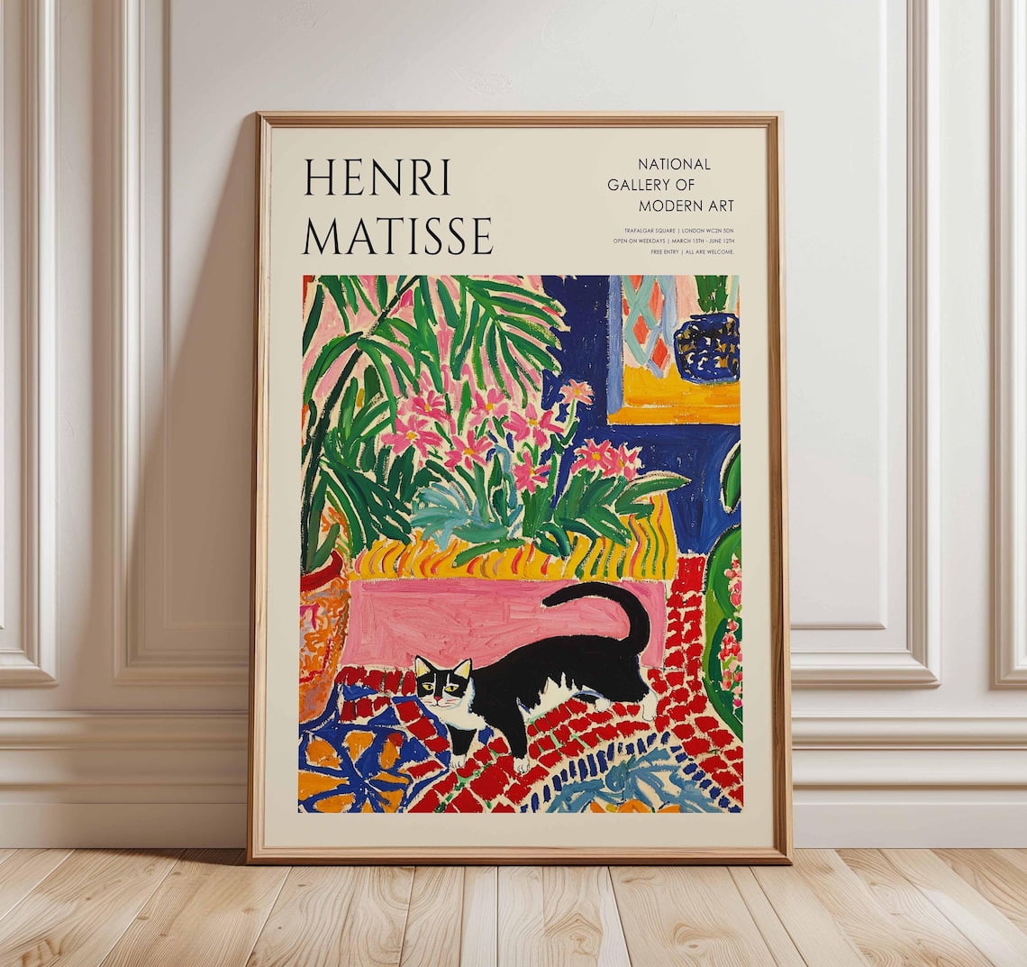 Henri Matisse Cat Poster, Vintage Animal Print, Matisse Wall Art, Cat ...