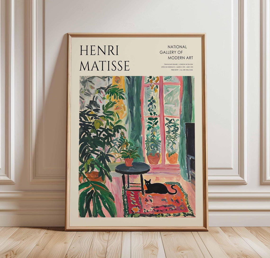 Henri Matisse Cat Poster, Vintage Animal Print, Matisse Wall Art, Cat ...