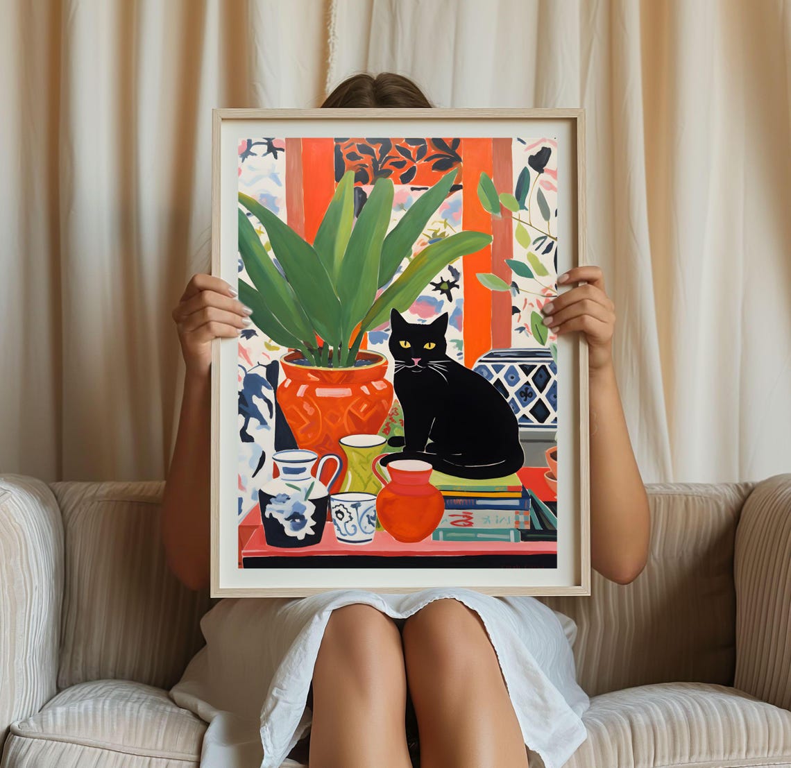 Henri Matisse Cat Print,, Black Cat Art, Animal Lover, Gift for Cat ...