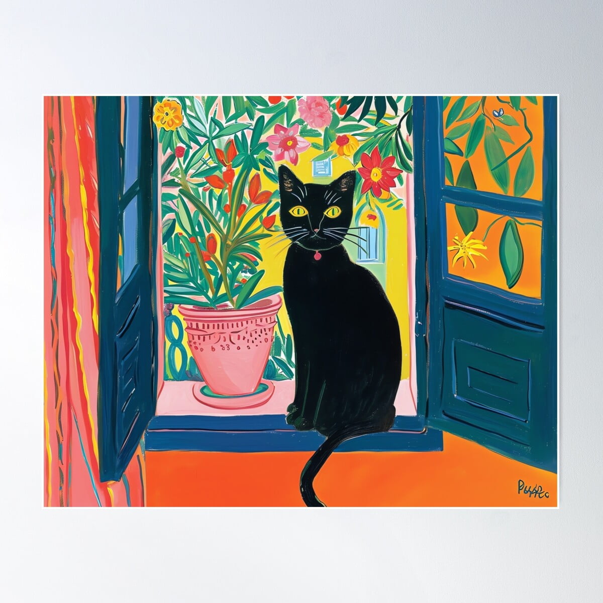 Henri Matisse Cat Print Matisse Open Window Cat Poster Wall Art, Modern Wall Decor For Living ...