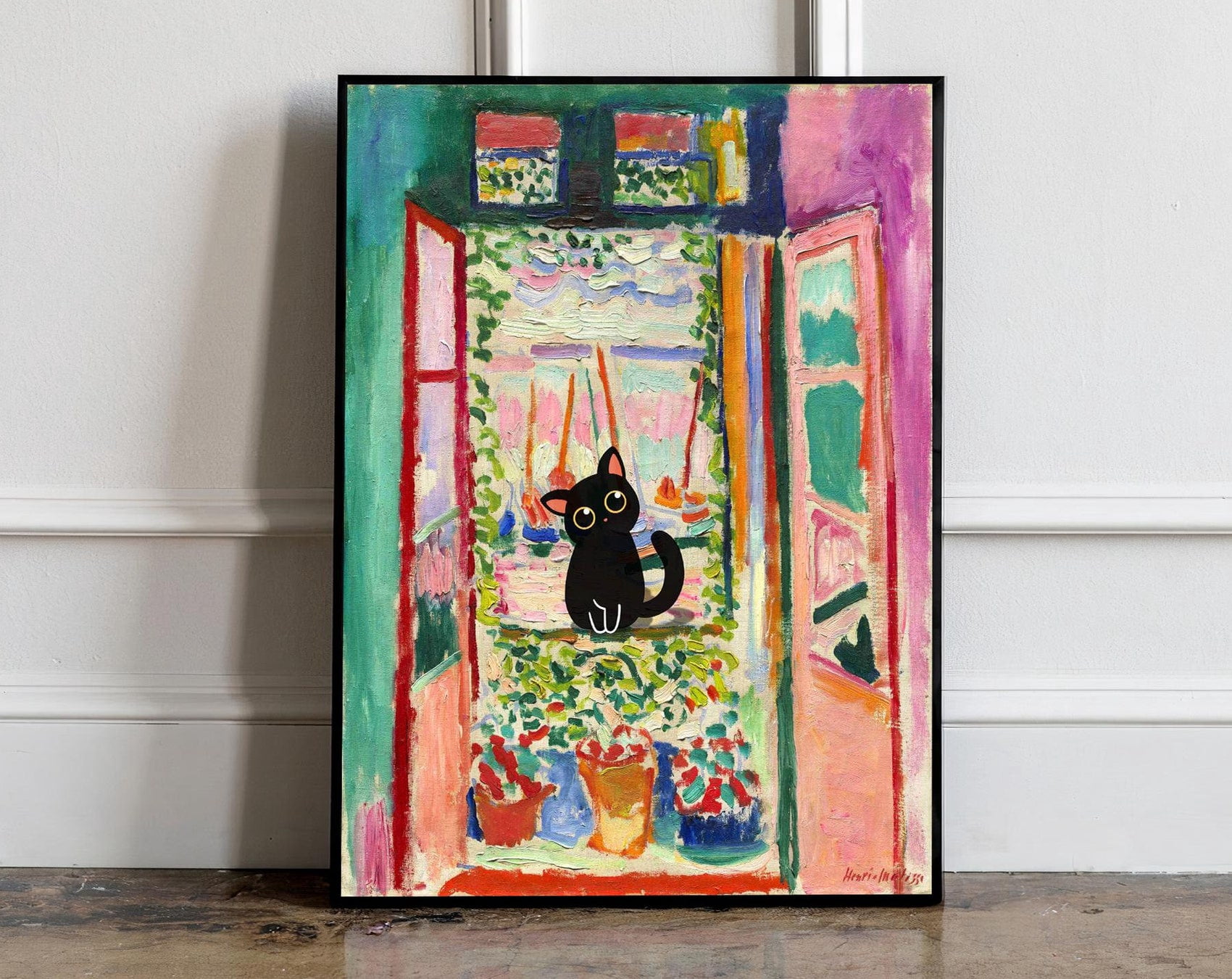 Henri Matisse Cat Print, Matisse Open Window Cat Poster, Black Cat wall ...