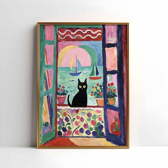 Henri Matisse Cat Print: Trendy Open Window Poster (Unframed) - Walmart.com