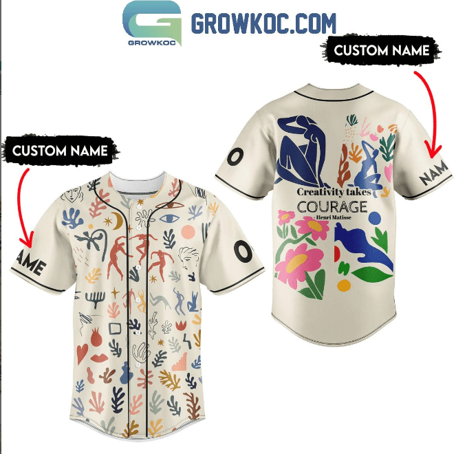 Henri Matisse Creativity Takes Courage Personalized Baseball Jersey Men ...
