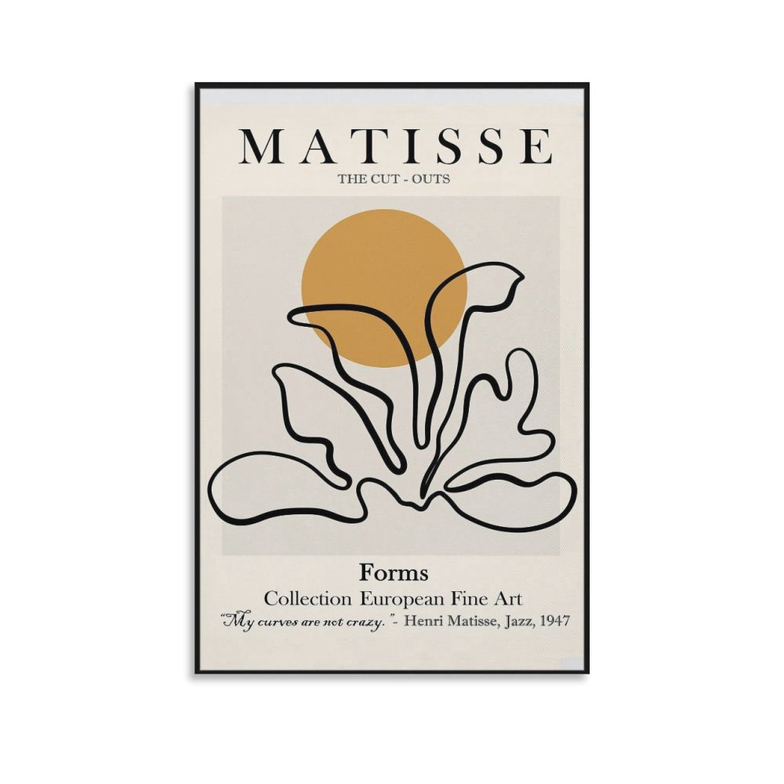 Henri Matisse Cut Out Yellow Posters Home Decor Poster Wall Art Hanging ...