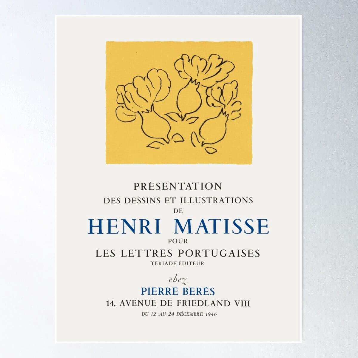 Henri Matisse - Exhibition Poster Les Lettres Portugaises For Pierre ...