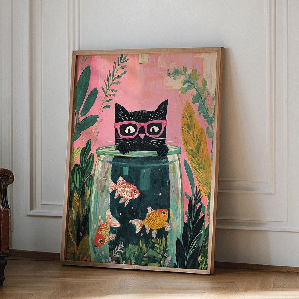 Henri Matisse Gold Fish With Black Cat Poster, Henri Matisse Wall Art ...