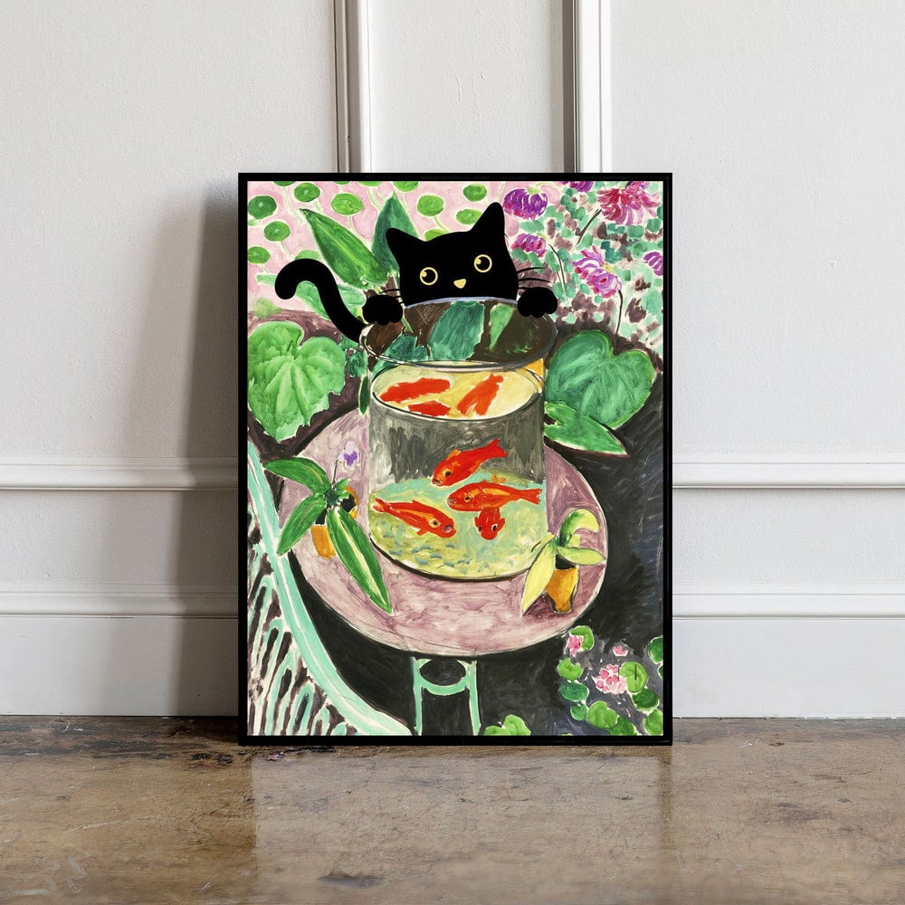 Henri Matisse Gold Fish With Black Cat Poster, Henri Matisse Wall Art ...