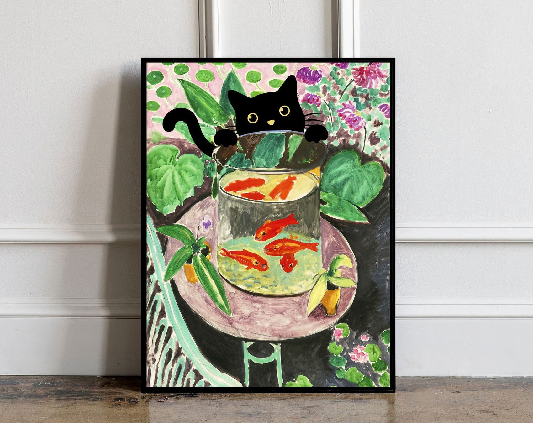 Henri Matisse Gold Fish with black cat Poster, Henri Matisse Wall art ...