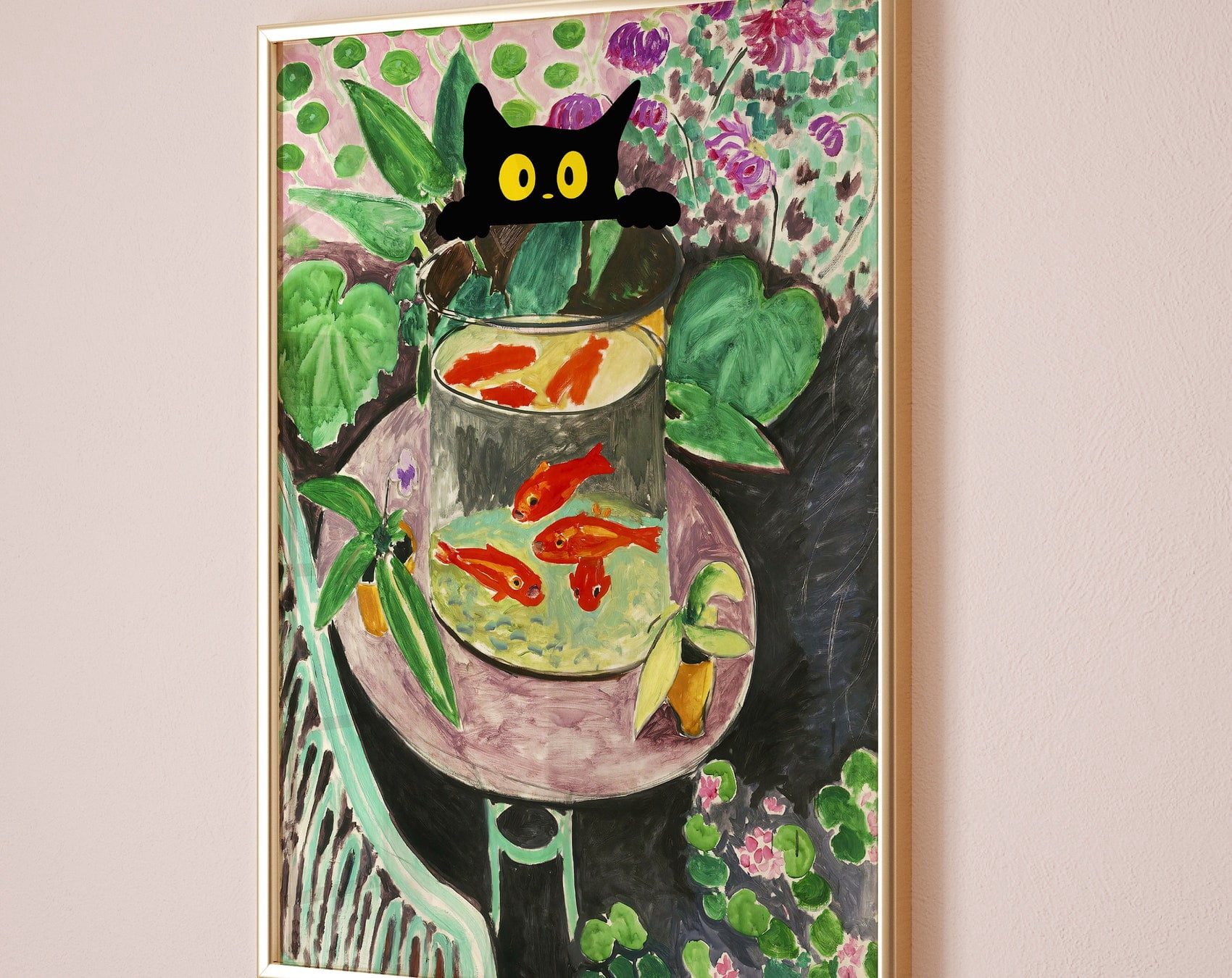 Henri Matisse Gold Fish with black cat Poster, Henri Matisse Wall art ...