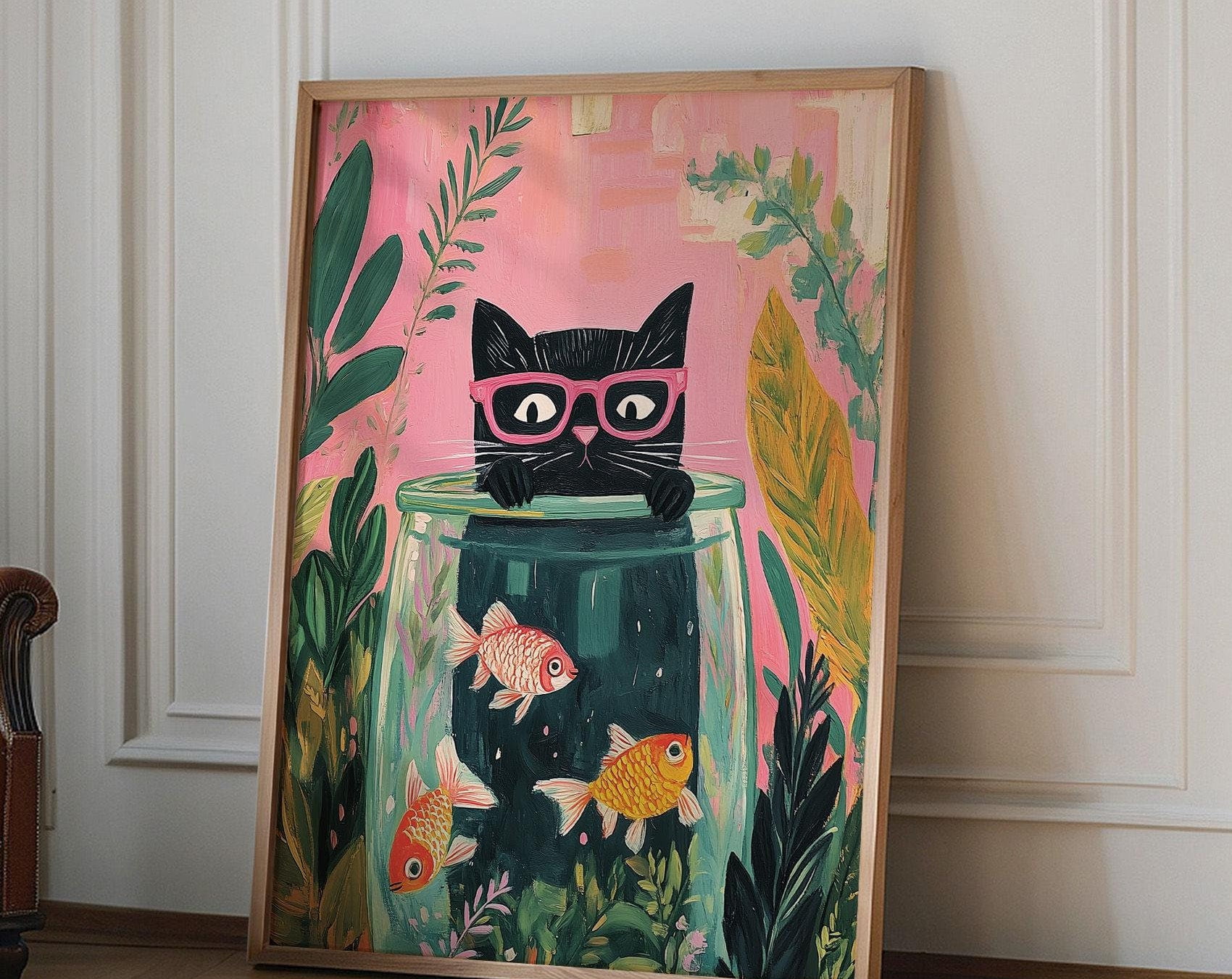 Henri Matisse Gold Fish with black cat Poster, Henri Matisse Wall art ...