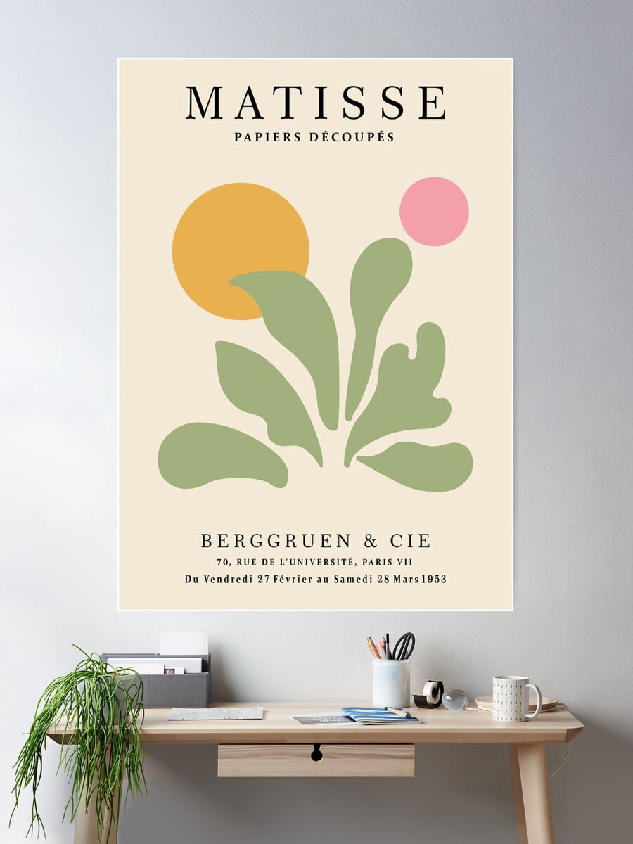 Henri Matisse Homage Green Coral Sun Cut Outs Modern Gallery Wall Decor ...