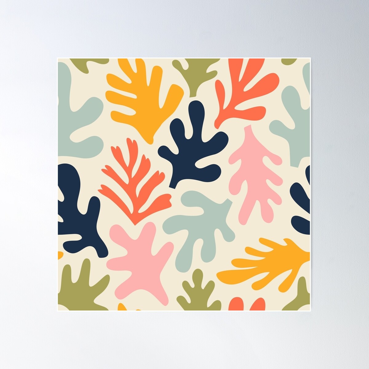 Henri Matisse Inspired Fern Pattern Poster Wall Art, Modern Wall Decor ...