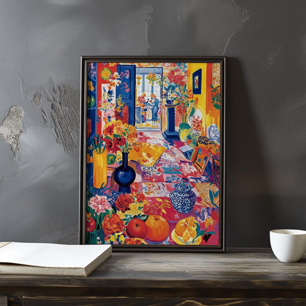 Henri Matisse-Inspired Impressionism Art Poster Vibrant Interior With ...