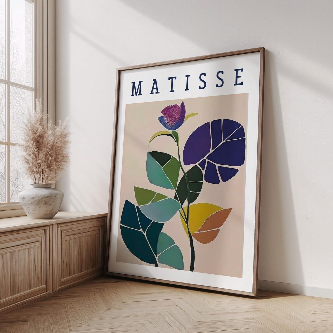 Henri Matisse Inspired Minimalist Botanical Modern Leaf And Flower ...