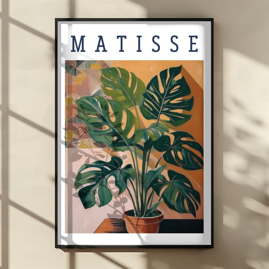 Henri Matisse Inspired Monstera Plant Vintage Botanical Tropical Green ...