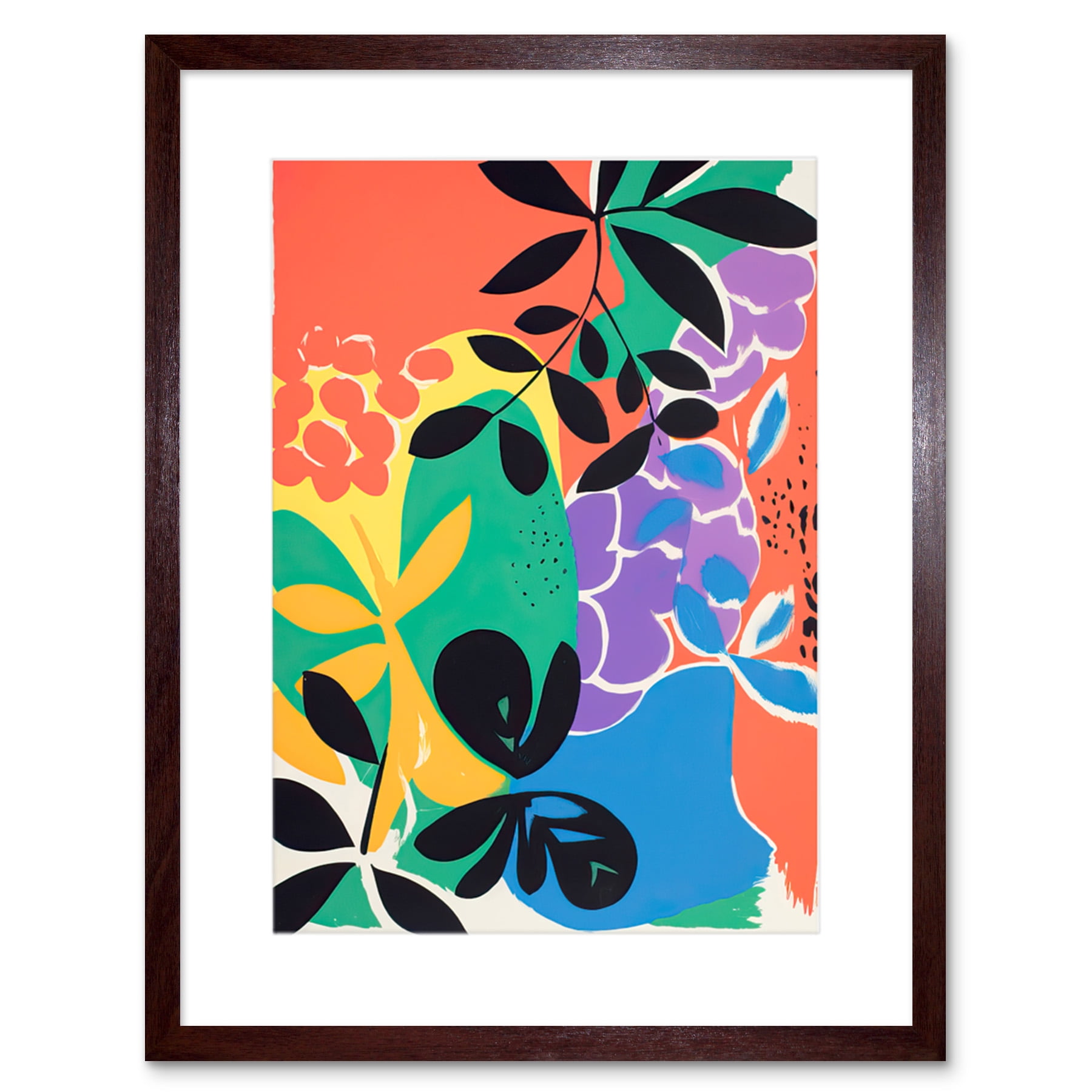 Henri Matisse Inspired Plant Shapes Acrylic Painting Abstract Bright ...