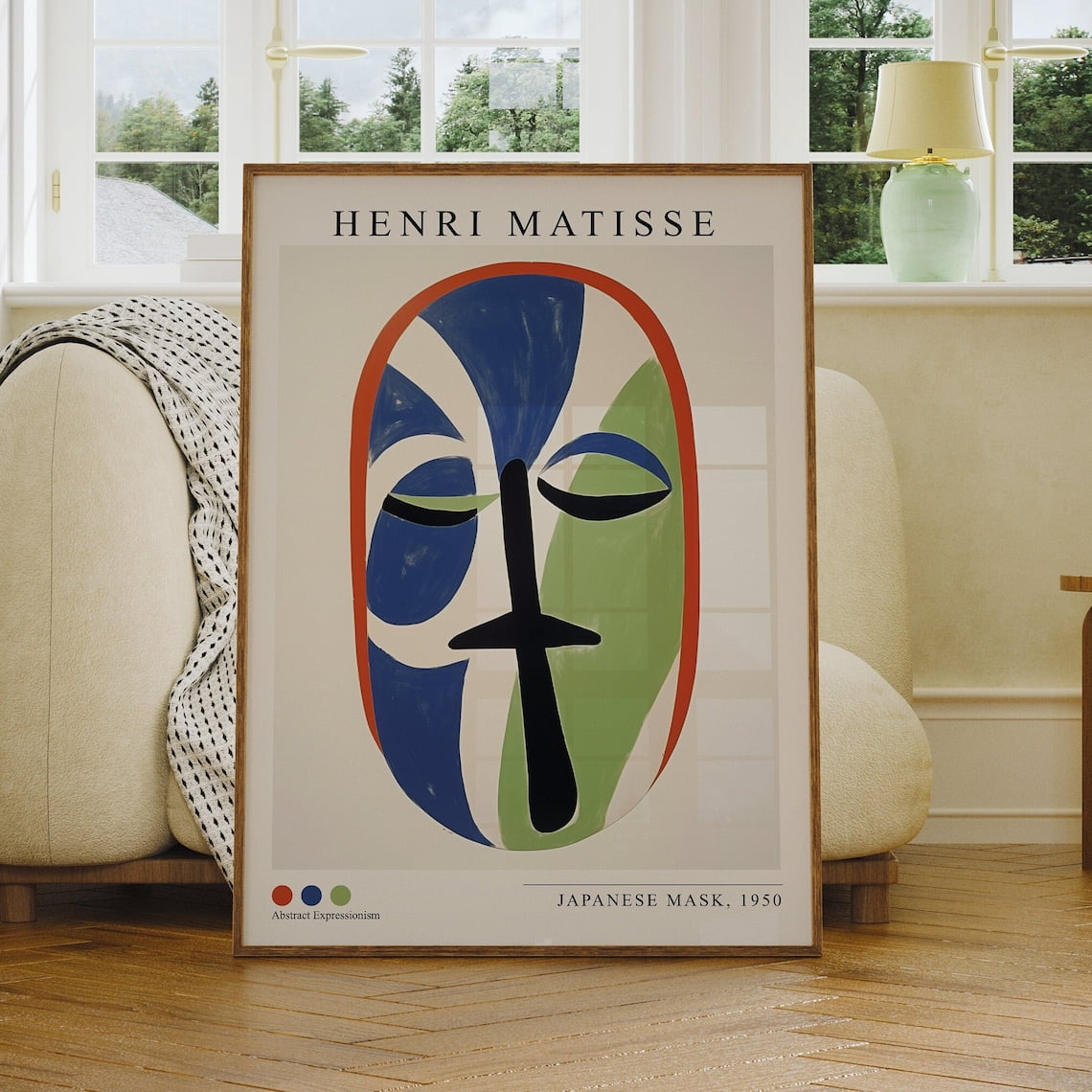 Henri Matisse Japanese Mask Print, Abstract Bold Color Expressionism ...