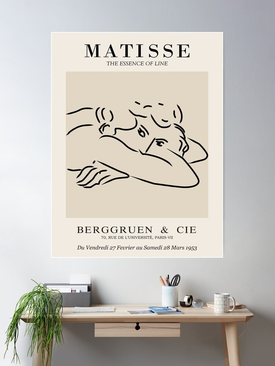 Henri Matisse - Line Drawing Of Woman - Essense Of Line Poster Wall Art ...