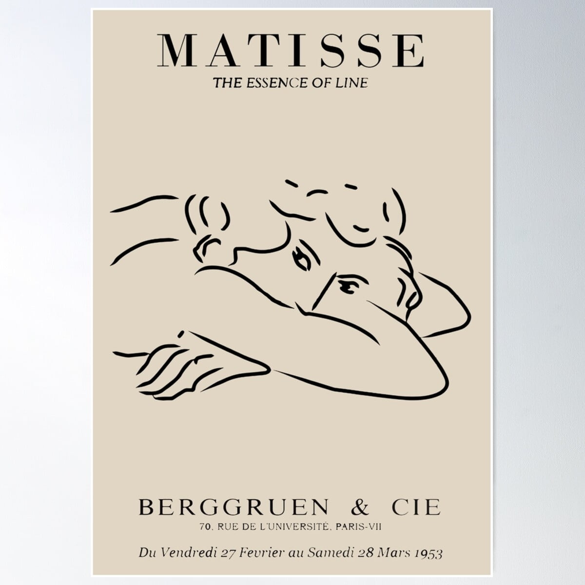 Henri Matisse - Line Drawing Of Woman Poster Wall Art, Modern Wall ...