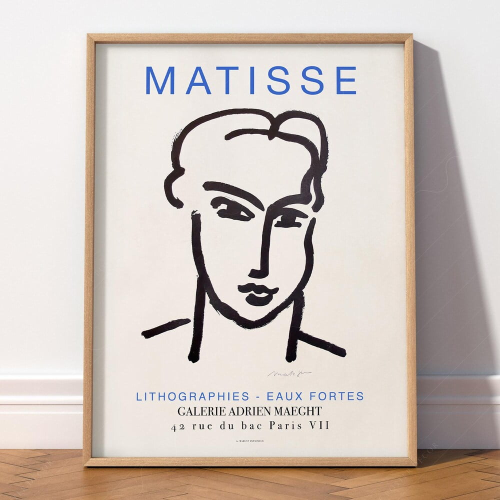Henri Matisse Line Poster, Mid Century Modern, Exhibition Poster ...