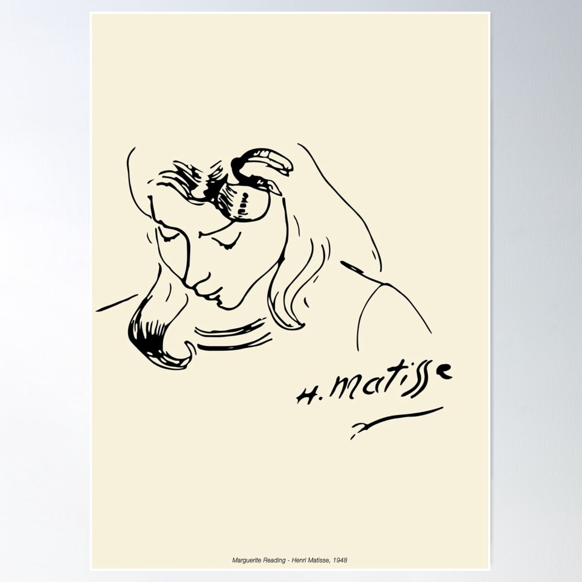 Henri Matisse - Marguerite Reading, 1948 Poster Wall Art, Modern Wall ...