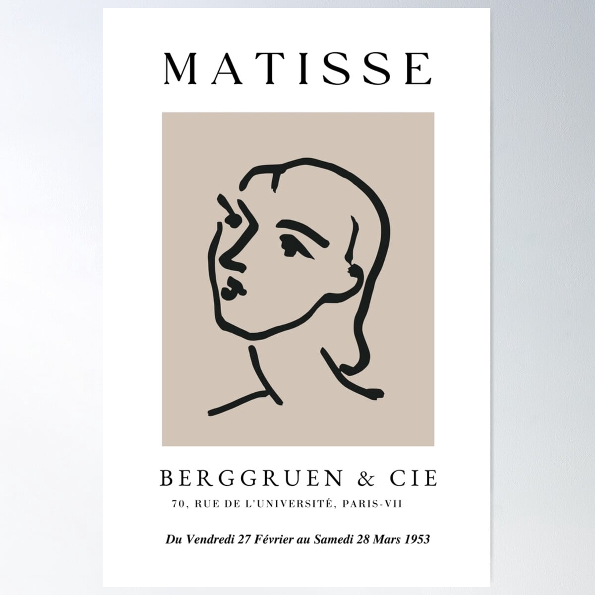 Henri Matisse Nadia Aux Cheveux Lisses Exhibition White Background ...