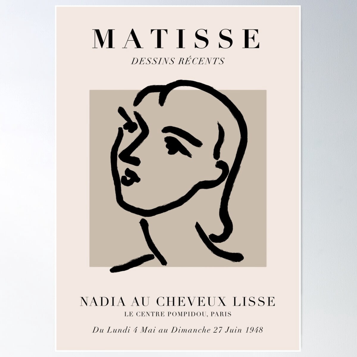 Henri Matisse Nadia Exhibition Poster Wall Art, Modern Wall Decor For ...