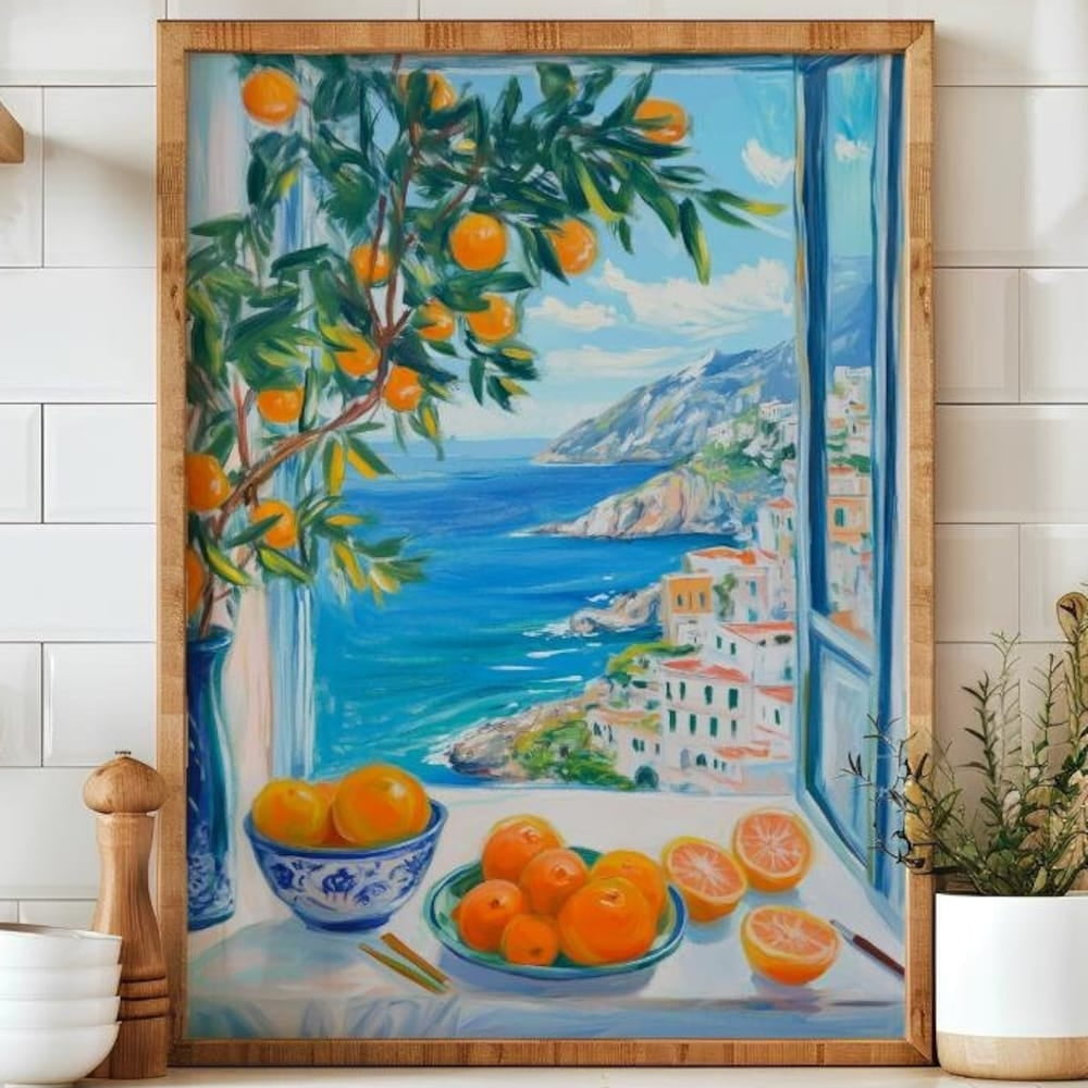 Henri Matisse Open Window Art Print, Colorful Coastal View With Oranges ...
