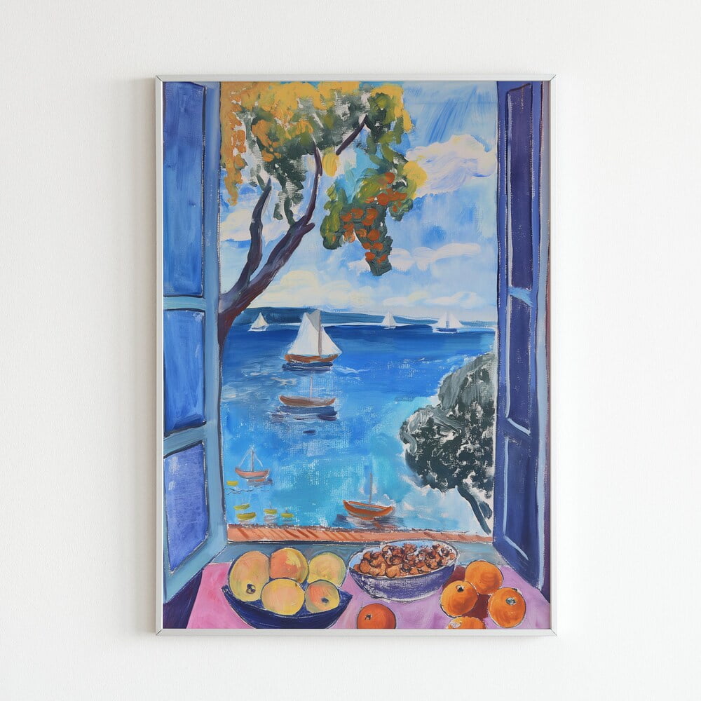 Henri Matisse Open Window Poster, Ocean View With Grapes Art Print ...