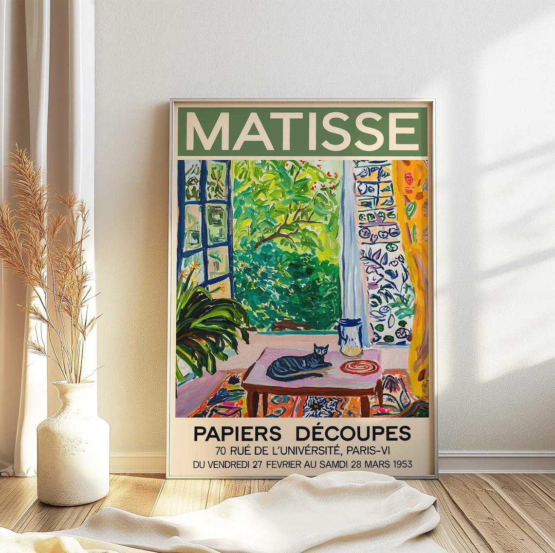 Henri Matisse Poster, Botanical Art, Matisse Decor, Cat Print, Floral ...